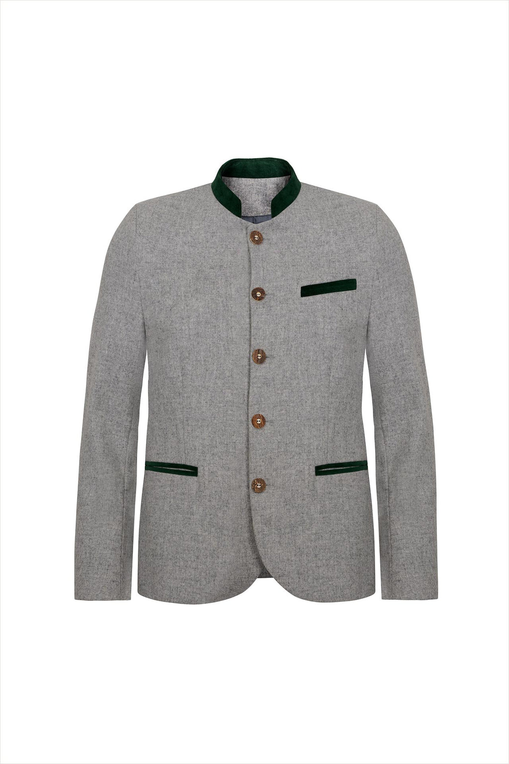 Janker Tegernsee Hellgrau/Grün – Goldhirsch Tracht